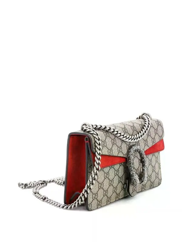 Gucci Dionysus Gg Coated Canvas Small Shoulder Bag With Crystal Embellished Metal - Brown