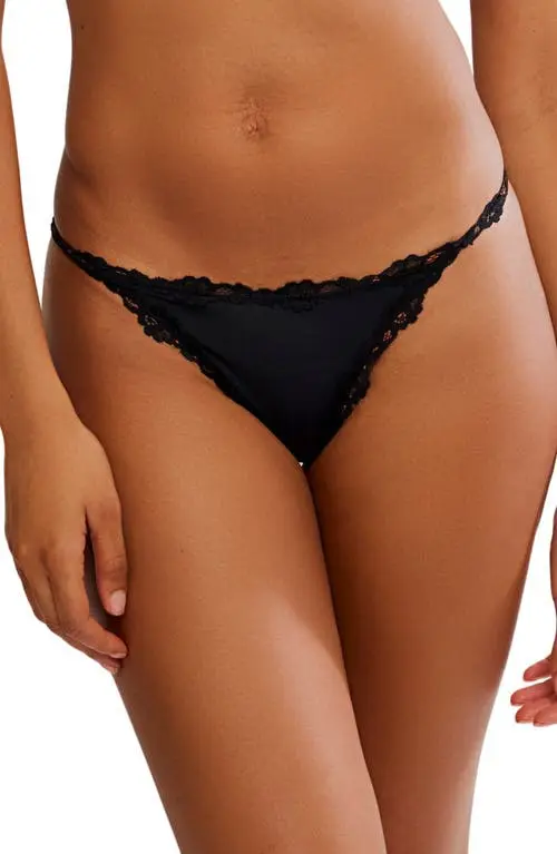 Free People Charlie Micro Thong - Black