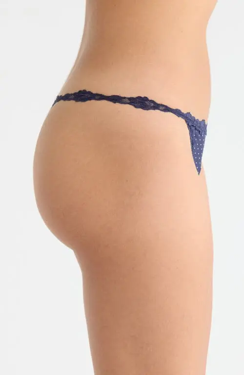 Free People Charlie Micro Thong - Navy Dot
