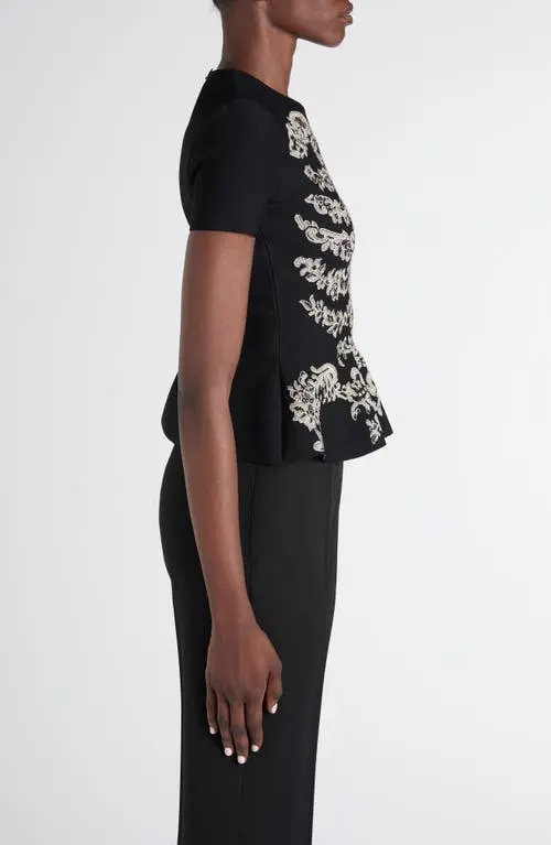 Alexander McQueen Ribcage Jacquard Peplum Top