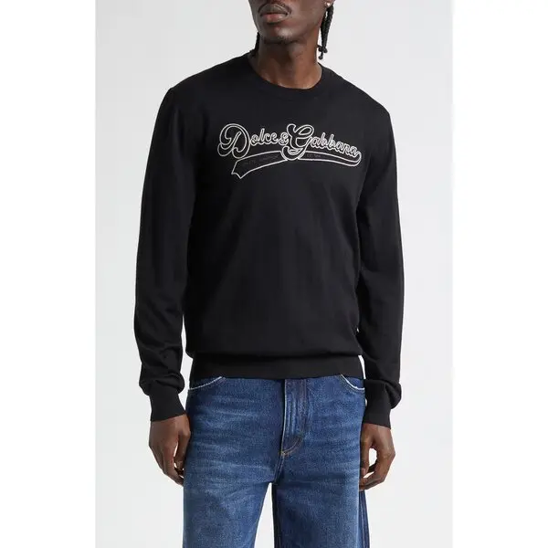 Dolce & Gabbana Long Sleeve Wool Crewneck T-shirt