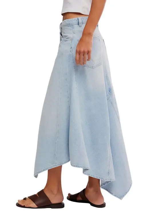 Free People Aquarius Handkerchief Denim Skirt - Frostwire