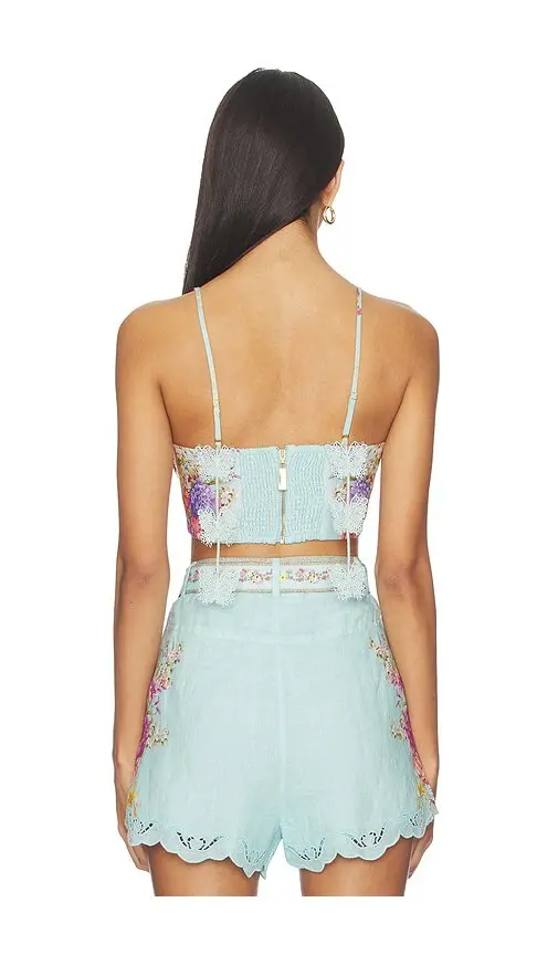 Camilla Corset Crop Top - Blue