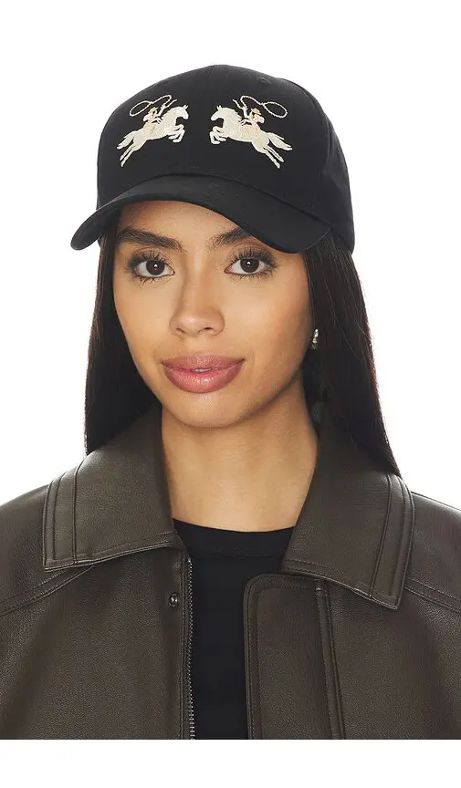 UNDERSTATED LEATHER X Revolve Embroidered Baseball Cap - Black