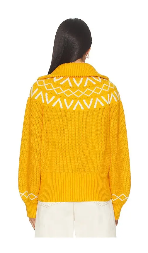 Varley Sigrid Fairisle Half Zip Knit Sweater - Yellow