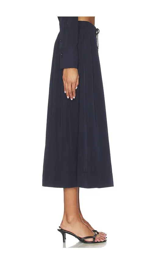 Veronica Beard Bates Ripstop Midi Skirt - Navy