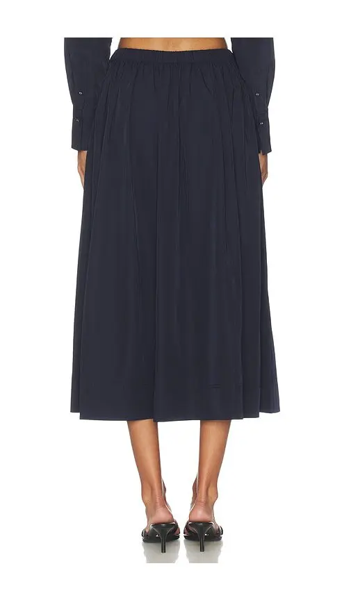 Veronica Beard Bates Ripstop Midi Skirt - Navy