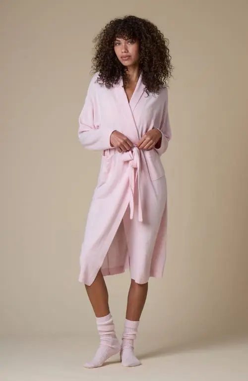 KIP Pure Cashmere Long Robe - Pink Peony