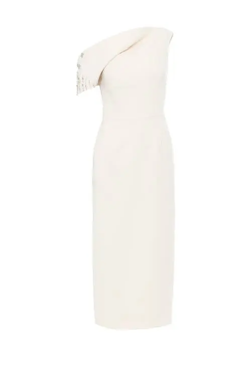 GIZIA Beaded Embellished One-shoulder Maxi Dress