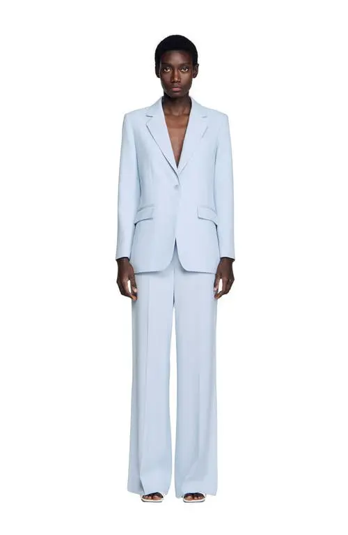 Sandro Sequin-stripe Tailored Jacket - Sky Blue