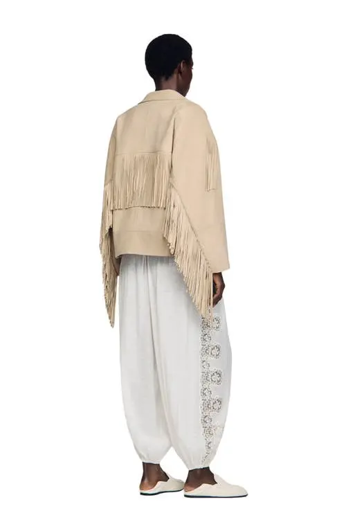 Sandro Fringed Suede Jacket