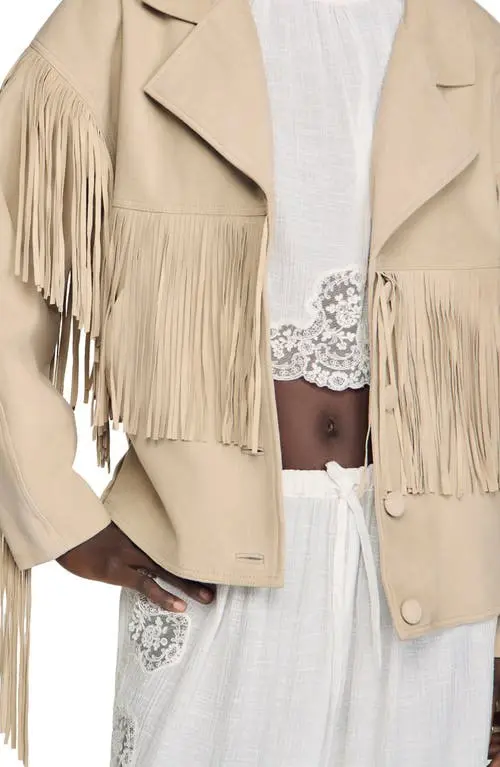 Sandro Fringed Suede Jacket