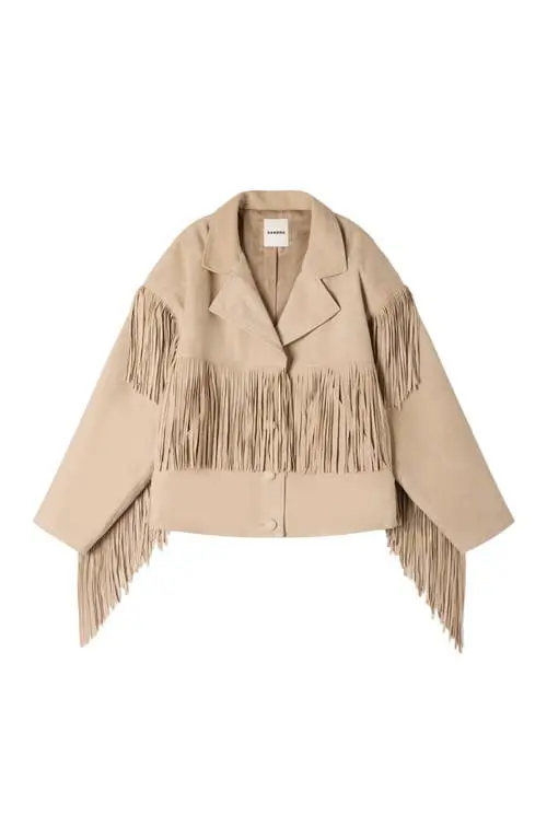 Sandro Fringed Suede Jacket