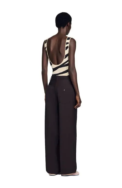 Sandro High-waisted Wide-leg Trousers