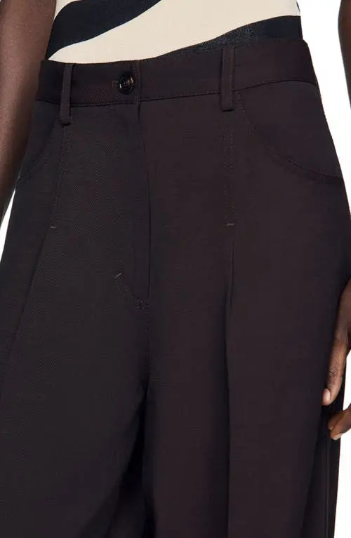 Sandro High-waisted Wide-leg Trousers
