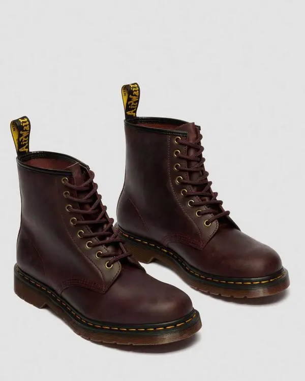 Dr. Martens 1460 Crazy Horse Leather Boots - Red