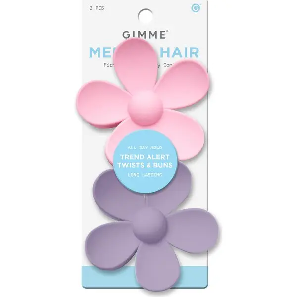 GIMME BEAUTY Flower Claw Clip Duo - Pink