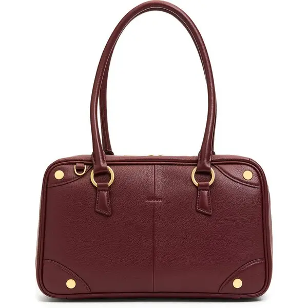 HAMMITT Medium Meredith Leather Shoulder Bag - Cherrywood Pebble Brushed Gold