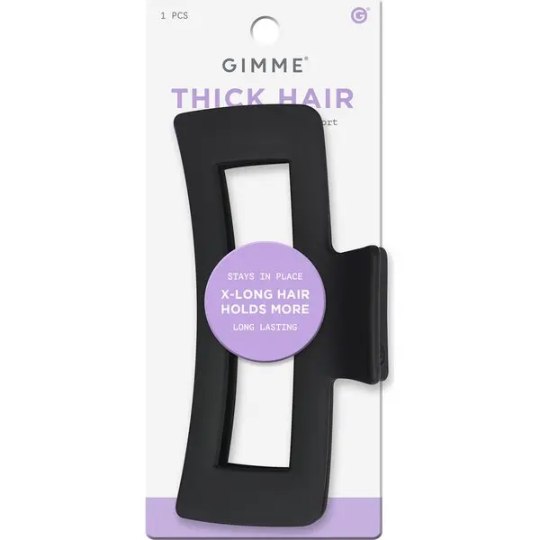 GIMME BEAUTY Xl Rectangle Claw Clip For Thick Hair - Black