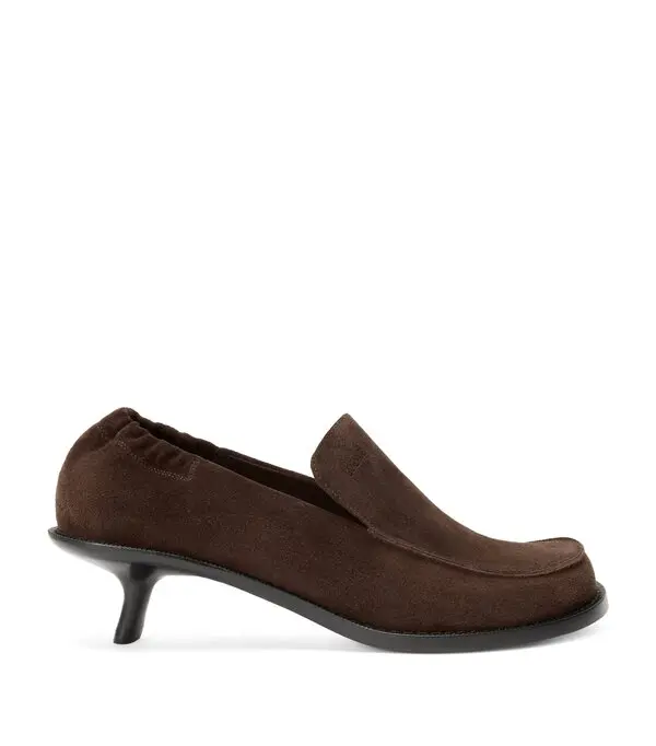 Loewe Suede Heeled Loafers