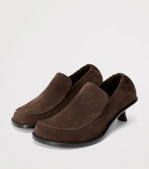 Loewe Suede Heeled Loafers