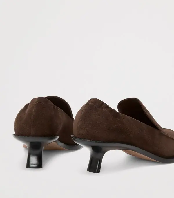 Loewe Suede Heeled Loafers