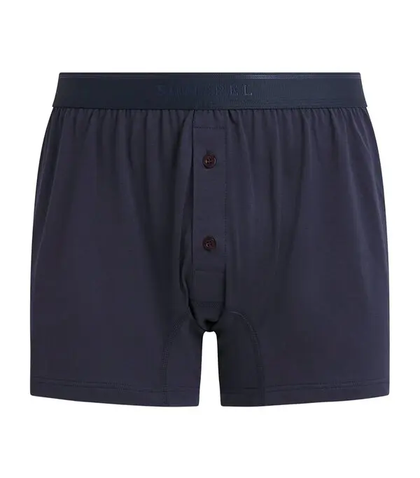 Sunspel Superfine Cotton Boxer Shorts - Navy