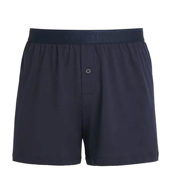 Sunspel Superfine Cotton Boxer Shorts - Navy