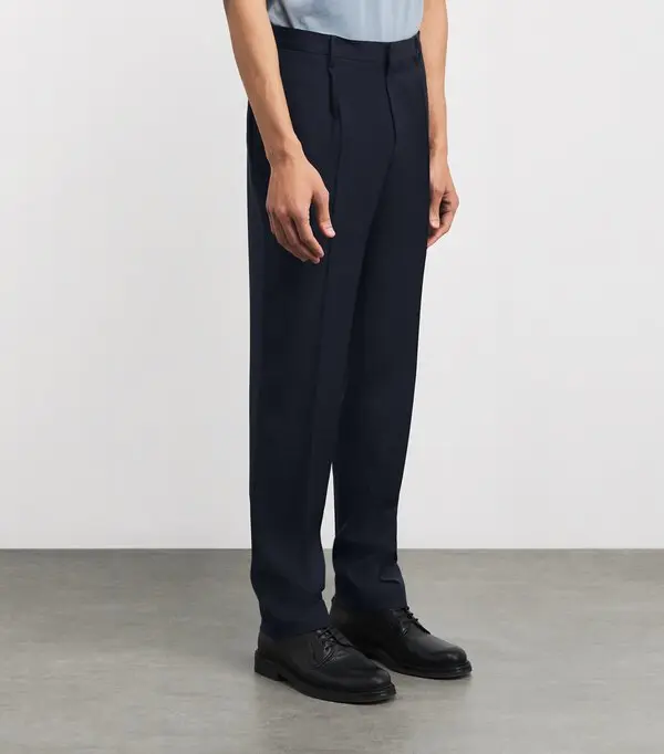 Sunspel Wool Pleated Straight Trousers