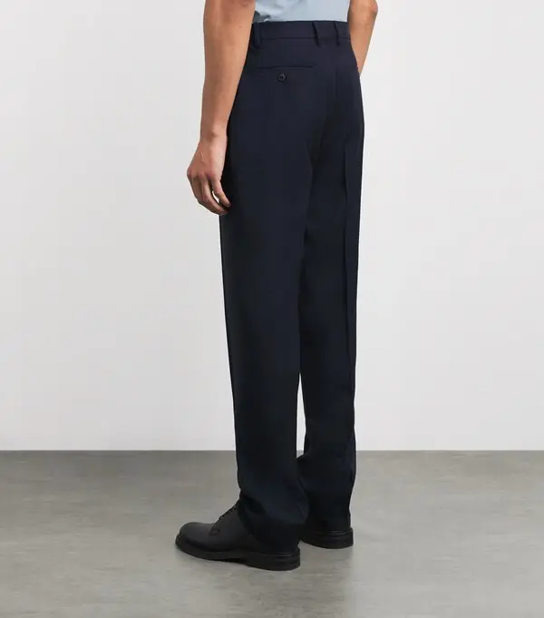 Sunspel Wool Pleated Straight Trousers