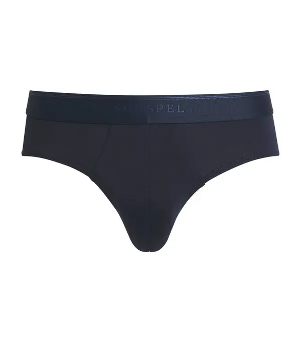 Sunspel Tencel-blend Stretch Briefs - Navy