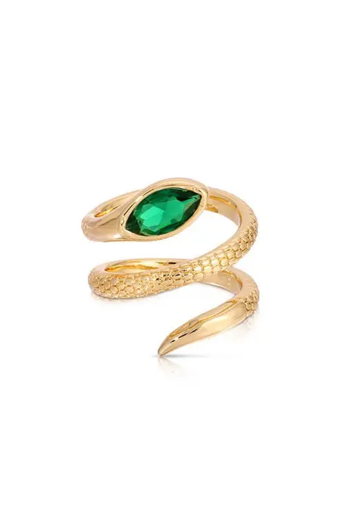 Ettika Marquise Coil Ring - Emerald