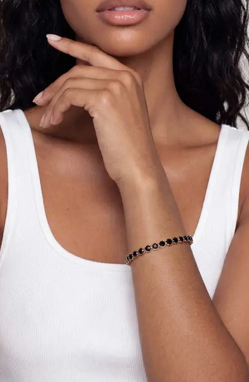Ettika Cubic Zirconia Tennis Bracelet - Black