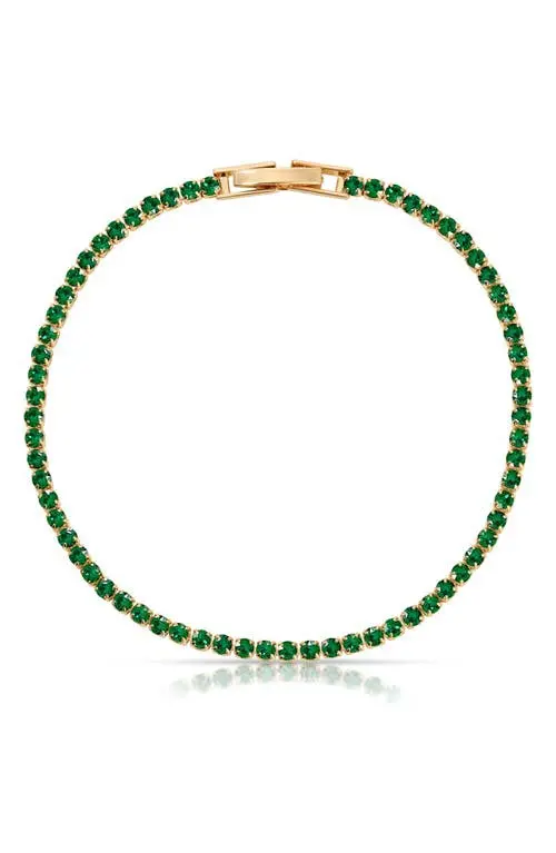 Ettika Minimalist Cubic Zirconia Tennis Bracelet - Green