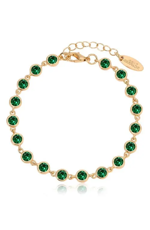 Ettika Crystal Link Bracelet - Green