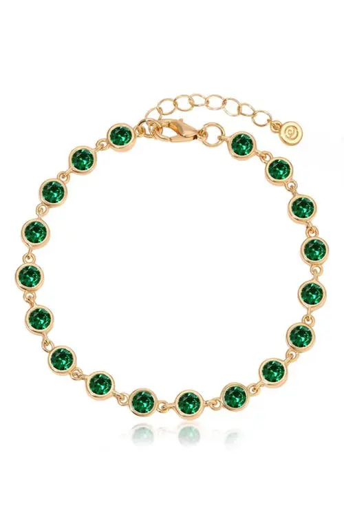 Ettika Crystal Link Bracelet - Green