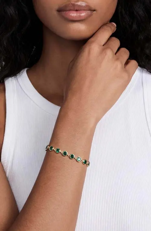 Ettika Crystal Link Bracelet - Green