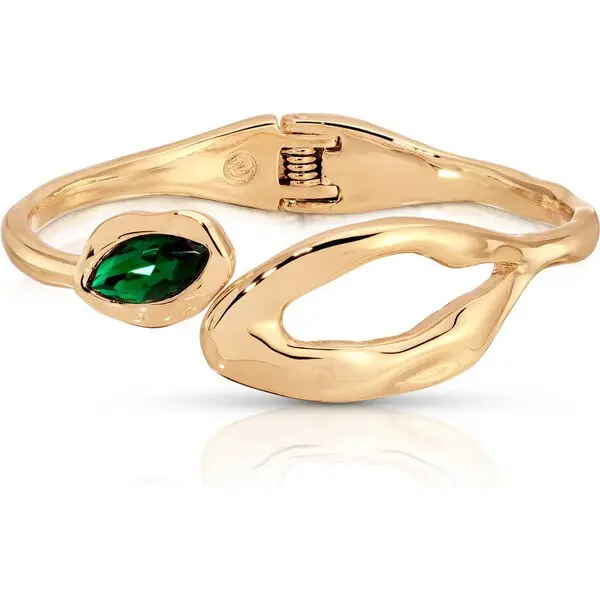 Ettika Molten Marquise Cuff Bracelet - Green
