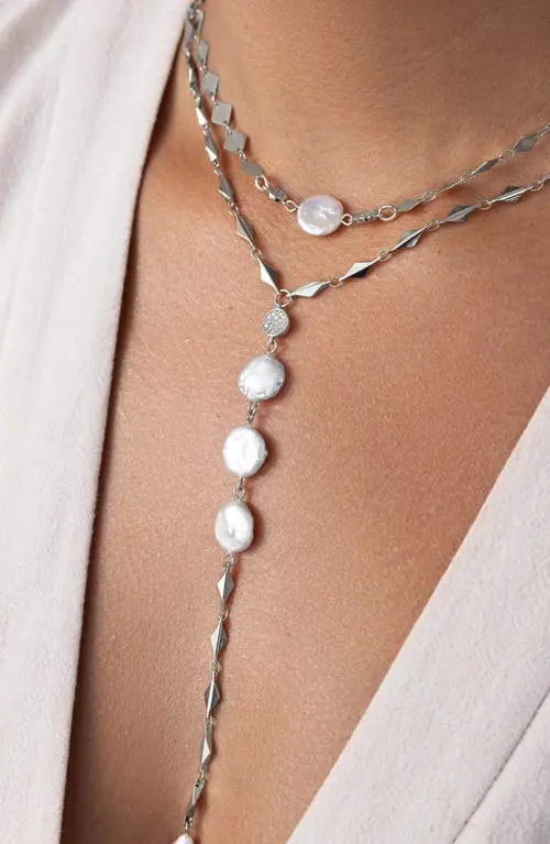 Ettika Dreamin Genuine Freshwater Pearl Layered Y-necklace Set