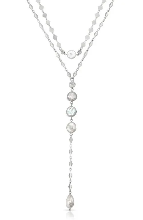 Ettika Dreamin Genuine Freshwater Pearl Layered Y-necklace Set