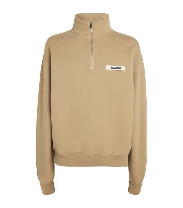 Jacquemus Cotton Quarter-zip Sweatshirt With Logo