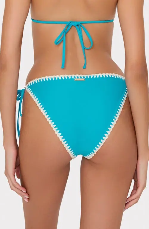 MILLY Whipstitch Detail String Bikini Bottom