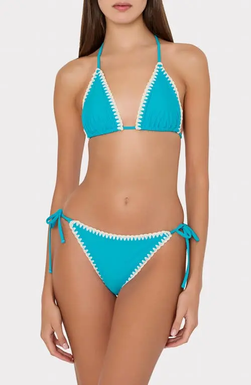 MILLY Whipstitch Detail String Bikini Bottom