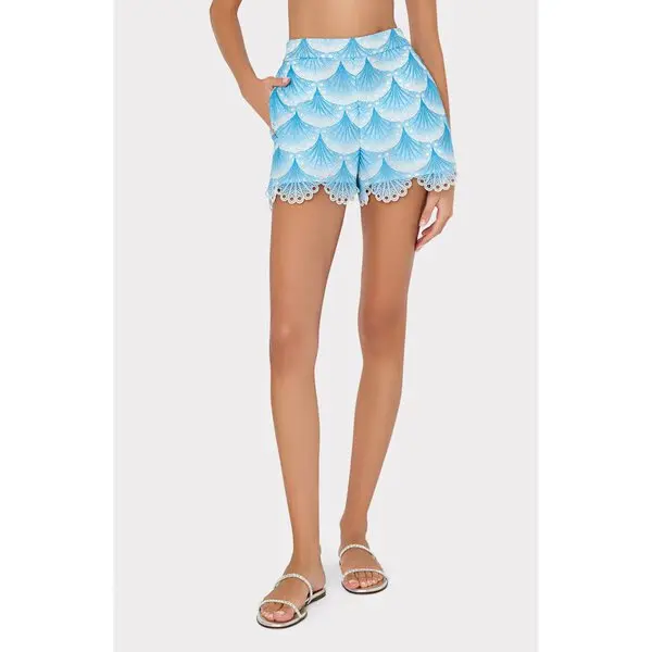 MILLY Bubble Wave Lace Shorts