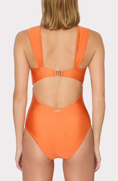 MILLY Betsy Gloss Bandeau One-piece Swimsuit - Orange