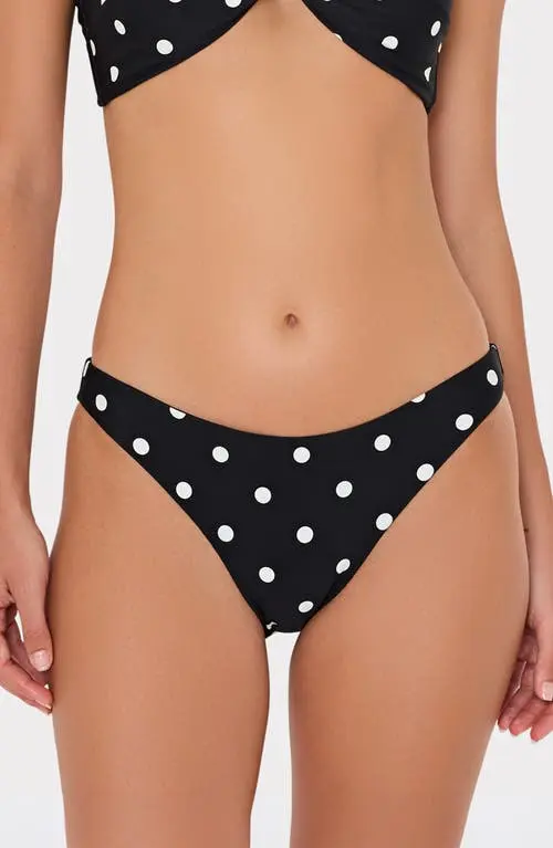 MILLY Margot Polka Dot Bikini Bottoms - Black/white