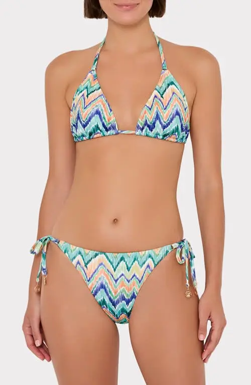 MILLY Tropical Chevron String Bikini Bottoms