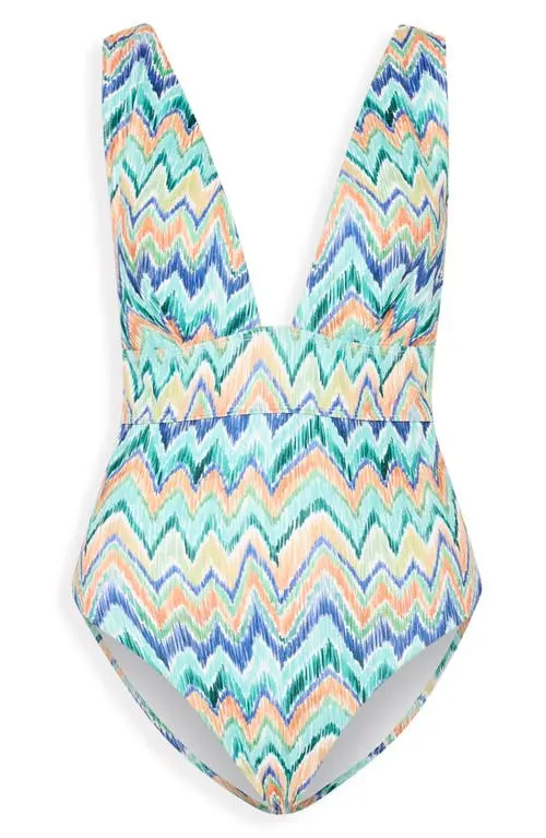 MILLY Tropical Chevron Print One-piece Swimsuit