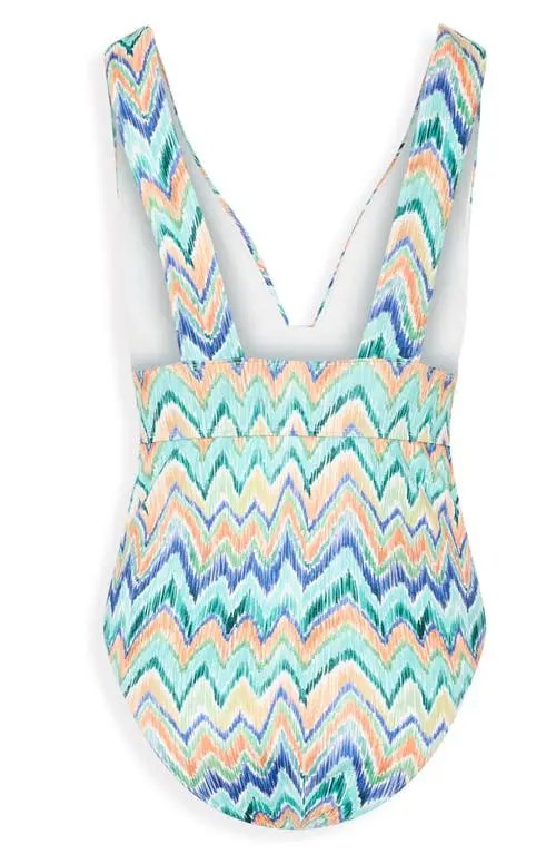 MILLY Tropical Chevron Print One-piece Swimsuit