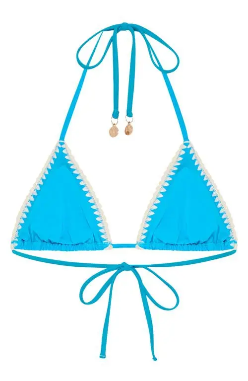 MILLY Whipstitch Triangle Bikini Top